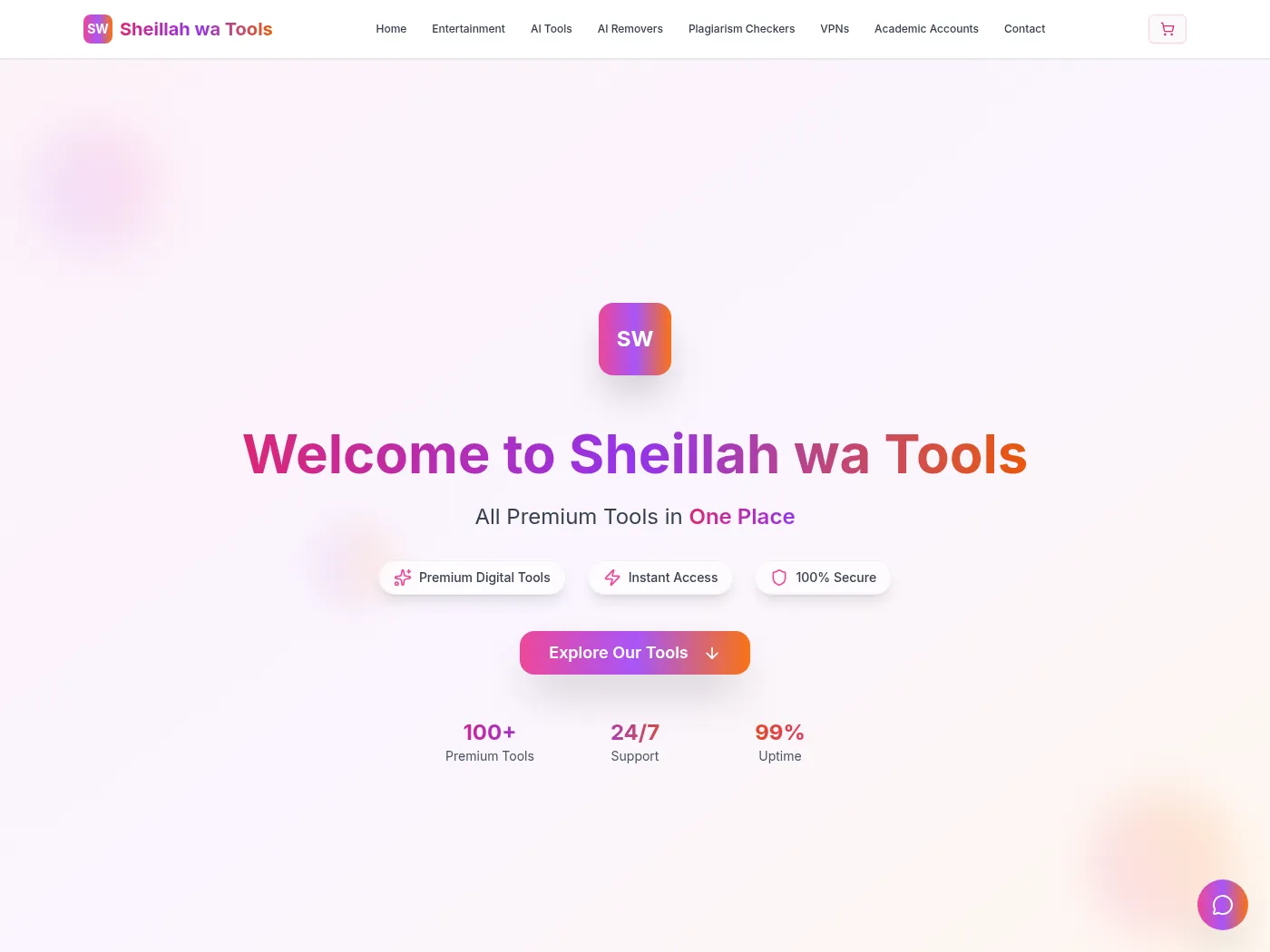 Sheillah wa Tools – Modern E-commerce for Digital Tools & Subscriptions