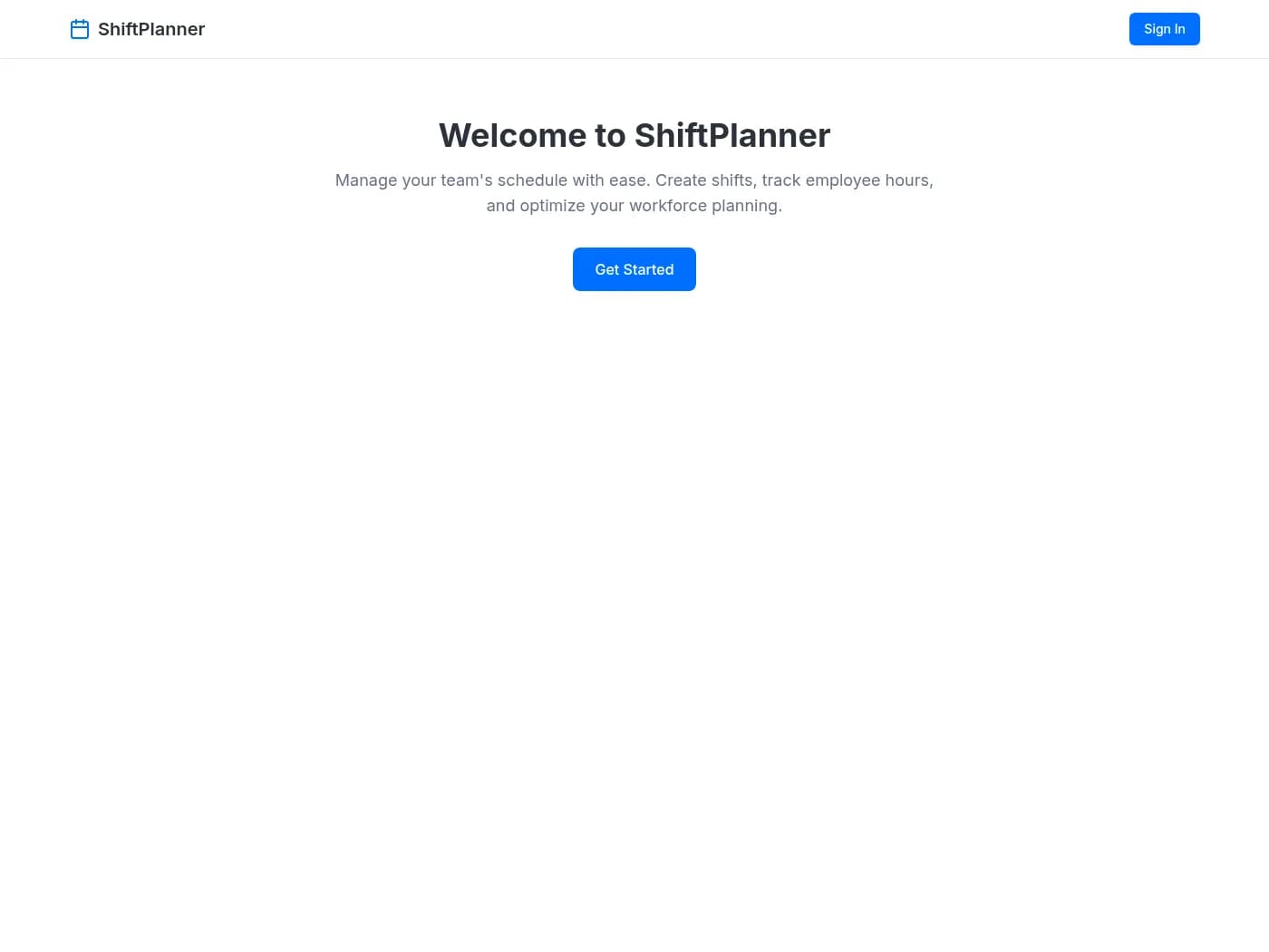 Shift Planner Web App