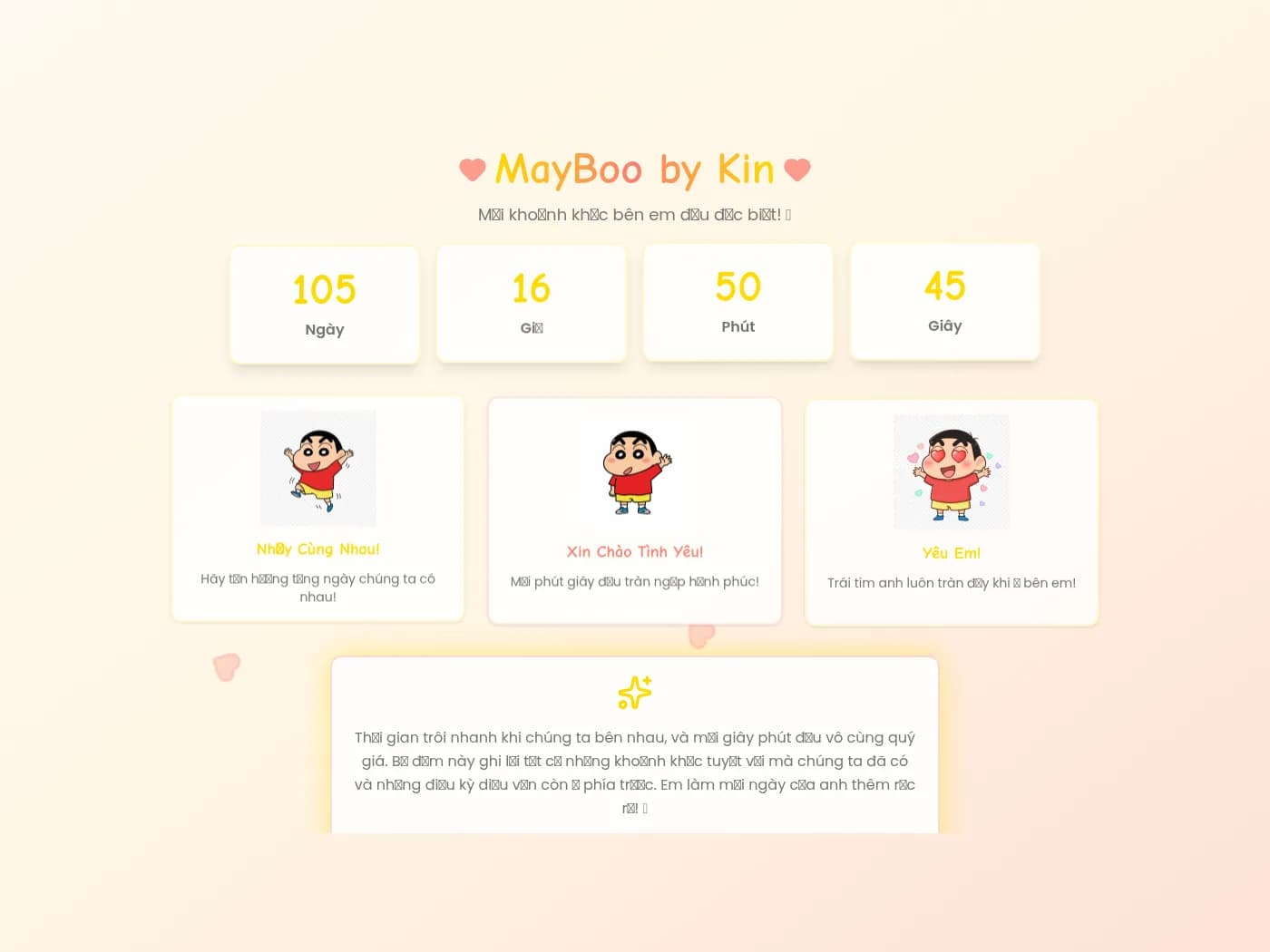 Shin-chan Themed Together Time Tracker Website