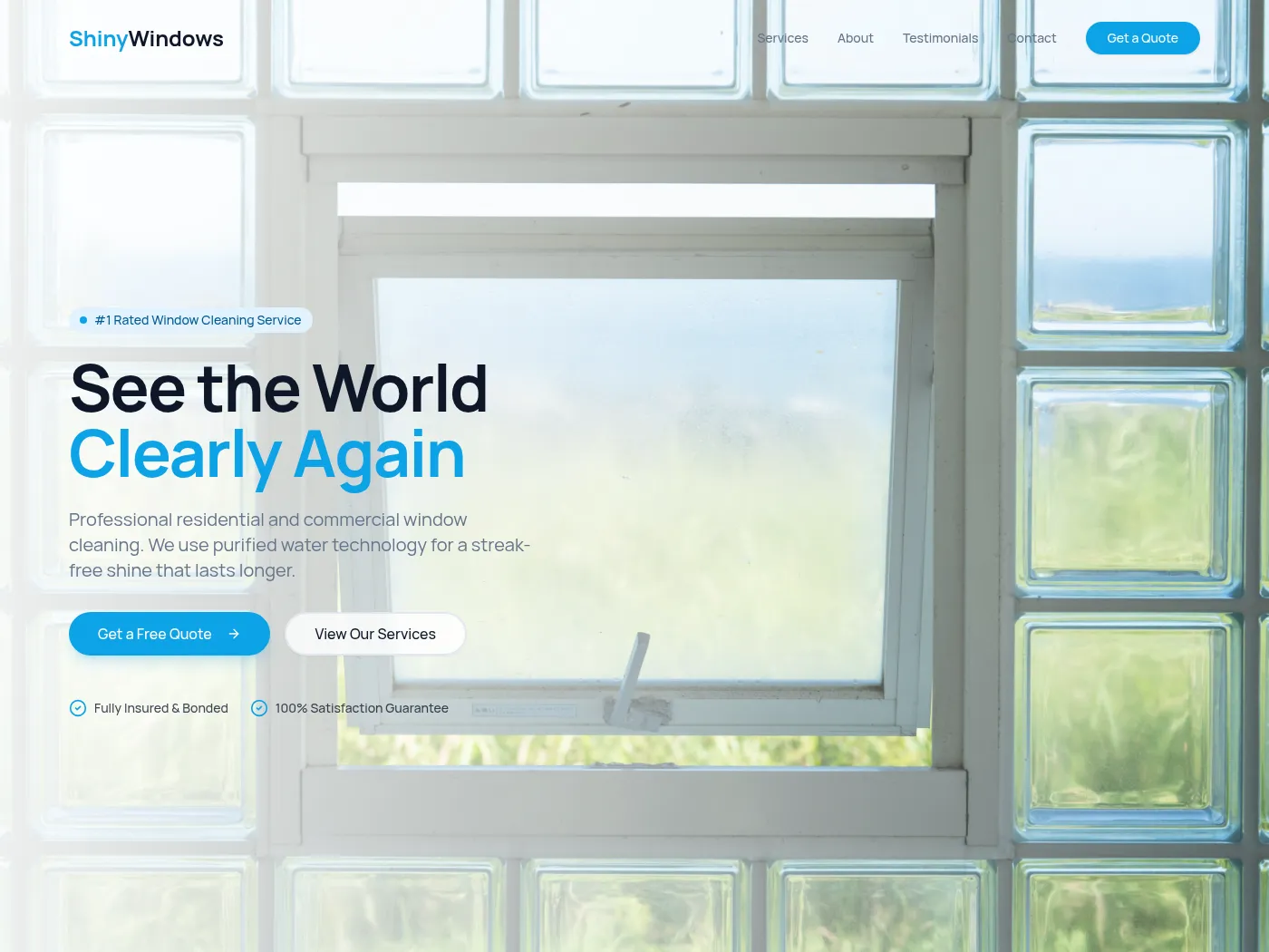 Shiny Window Cleaning Business Website