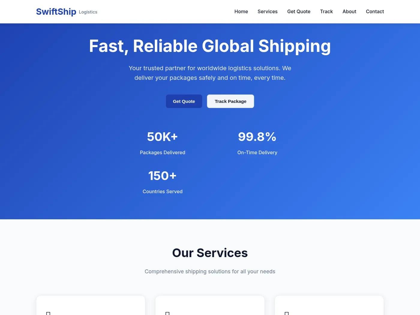 SwiftShip Logistics Website