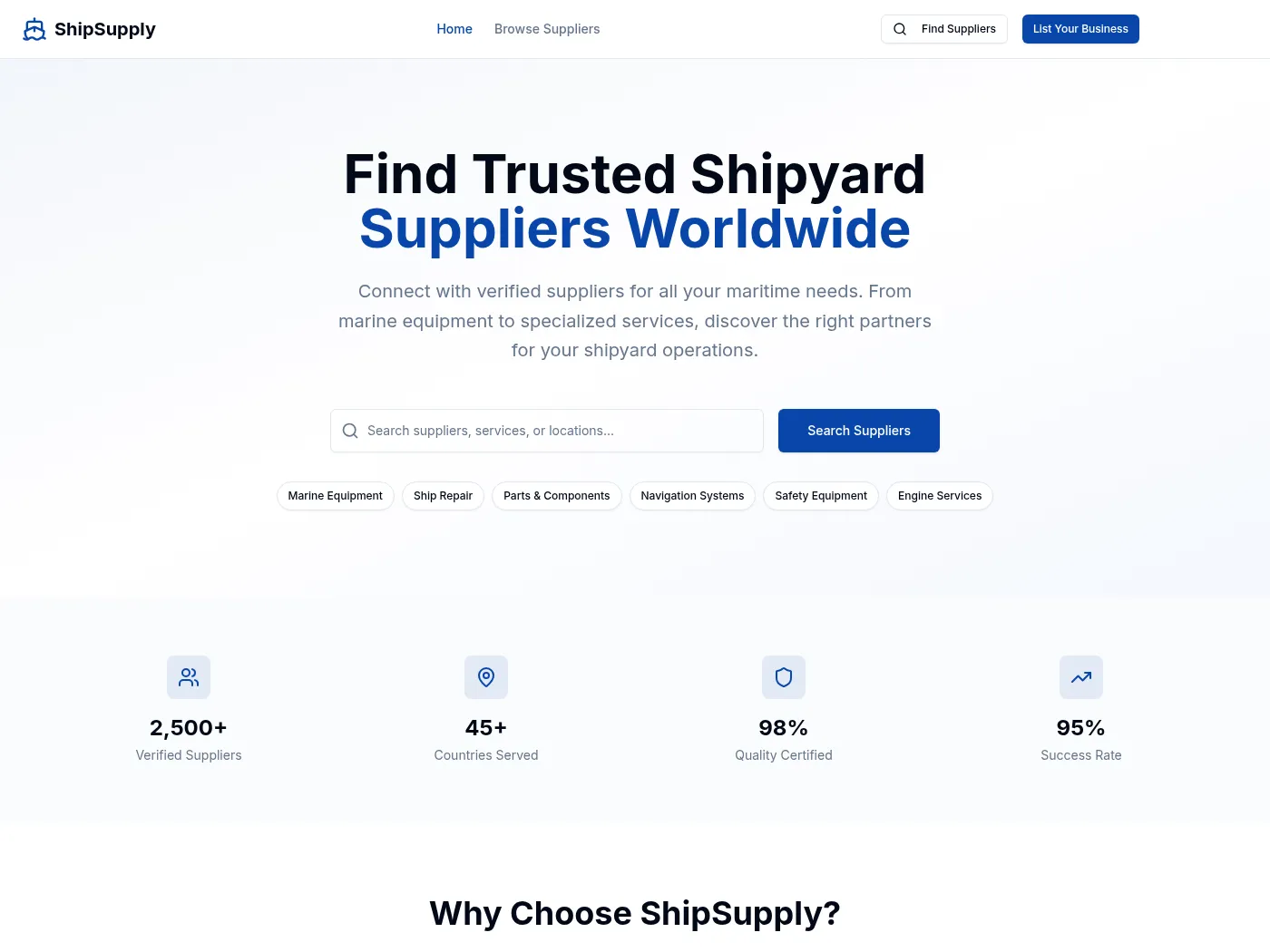 Shipyard Supplier Directory