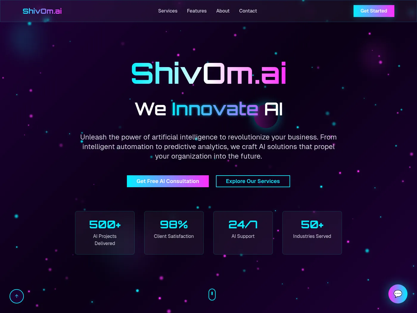 ShivOm.ai Ultra-Realistic AI Business Website