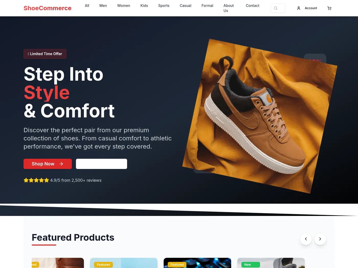 ShoeCommerce: Modern E-commerce Platform for Trendy Footwear