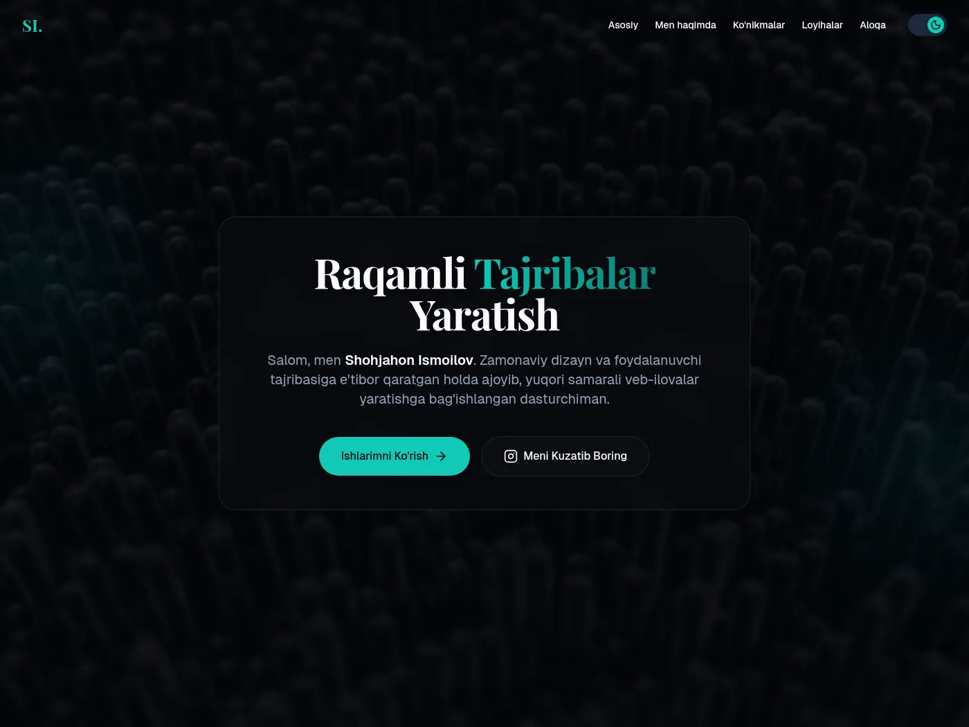 Shohjahon Portfolio Site