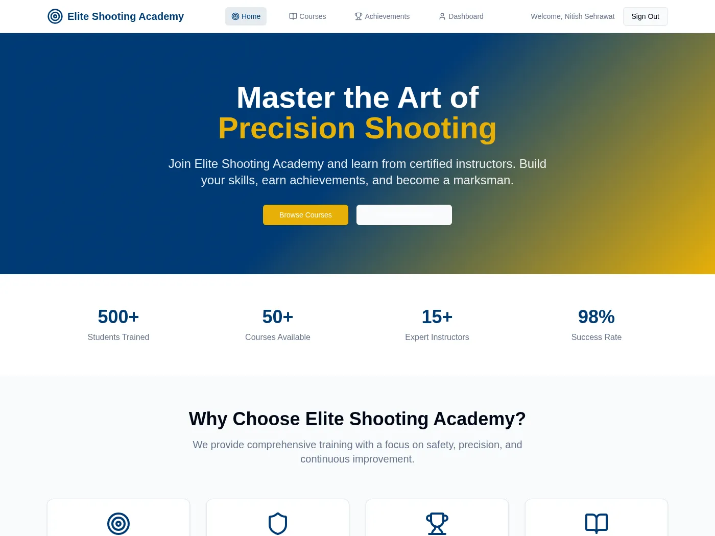 Shooting Academy Web Platform