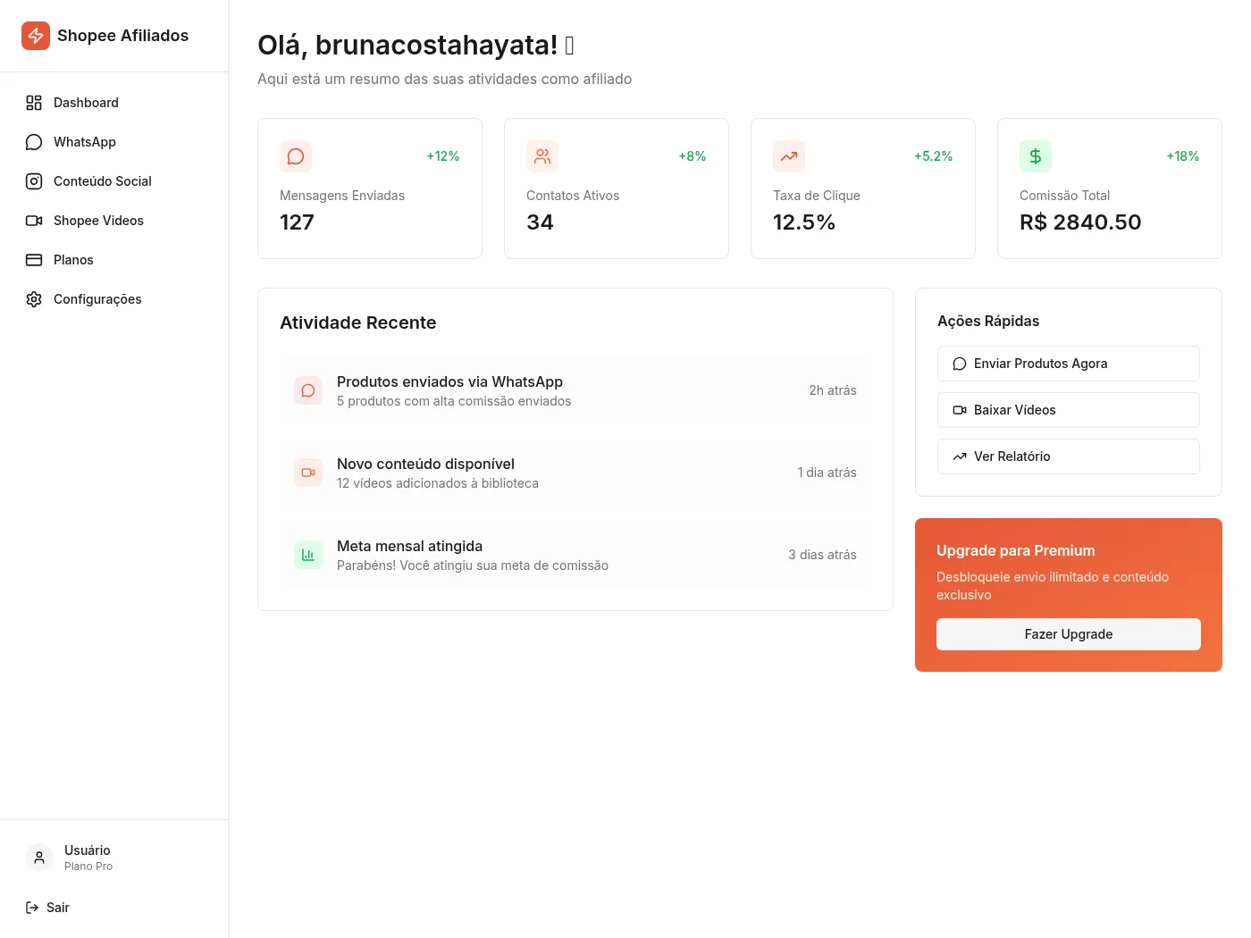 Shopee Afiliados Pro - Automação e Conteúdo para Afiliados