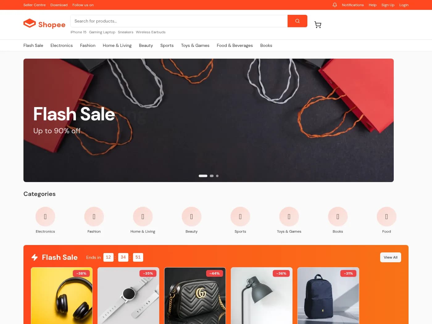 Shopee E-commerce Web Clone