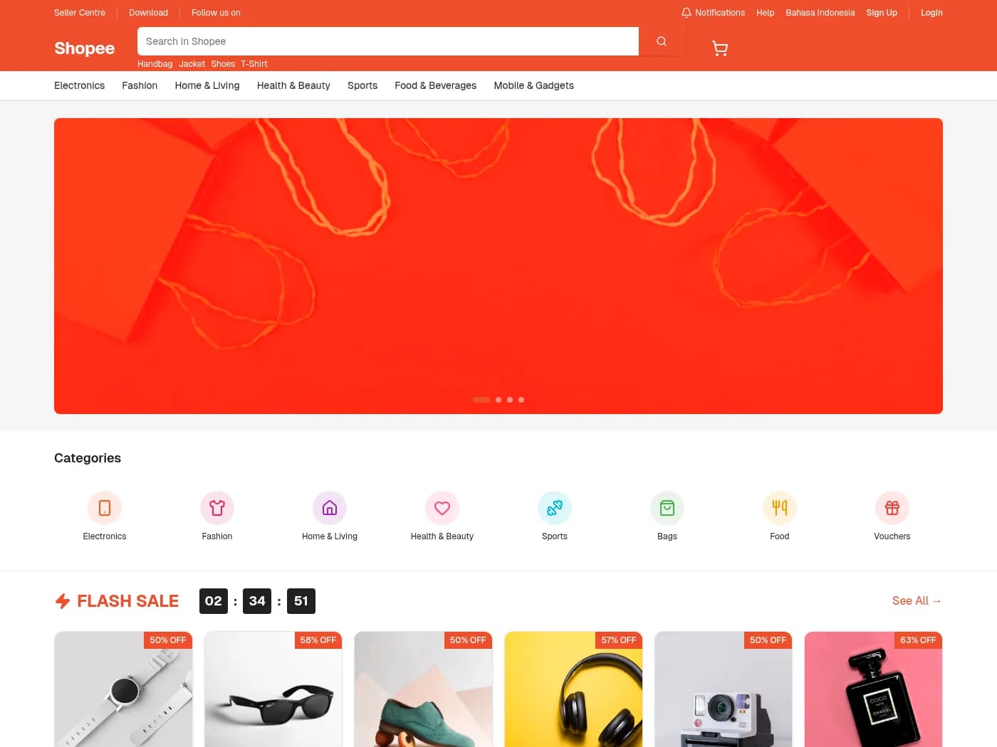 Shopee Indonesia Web Clone