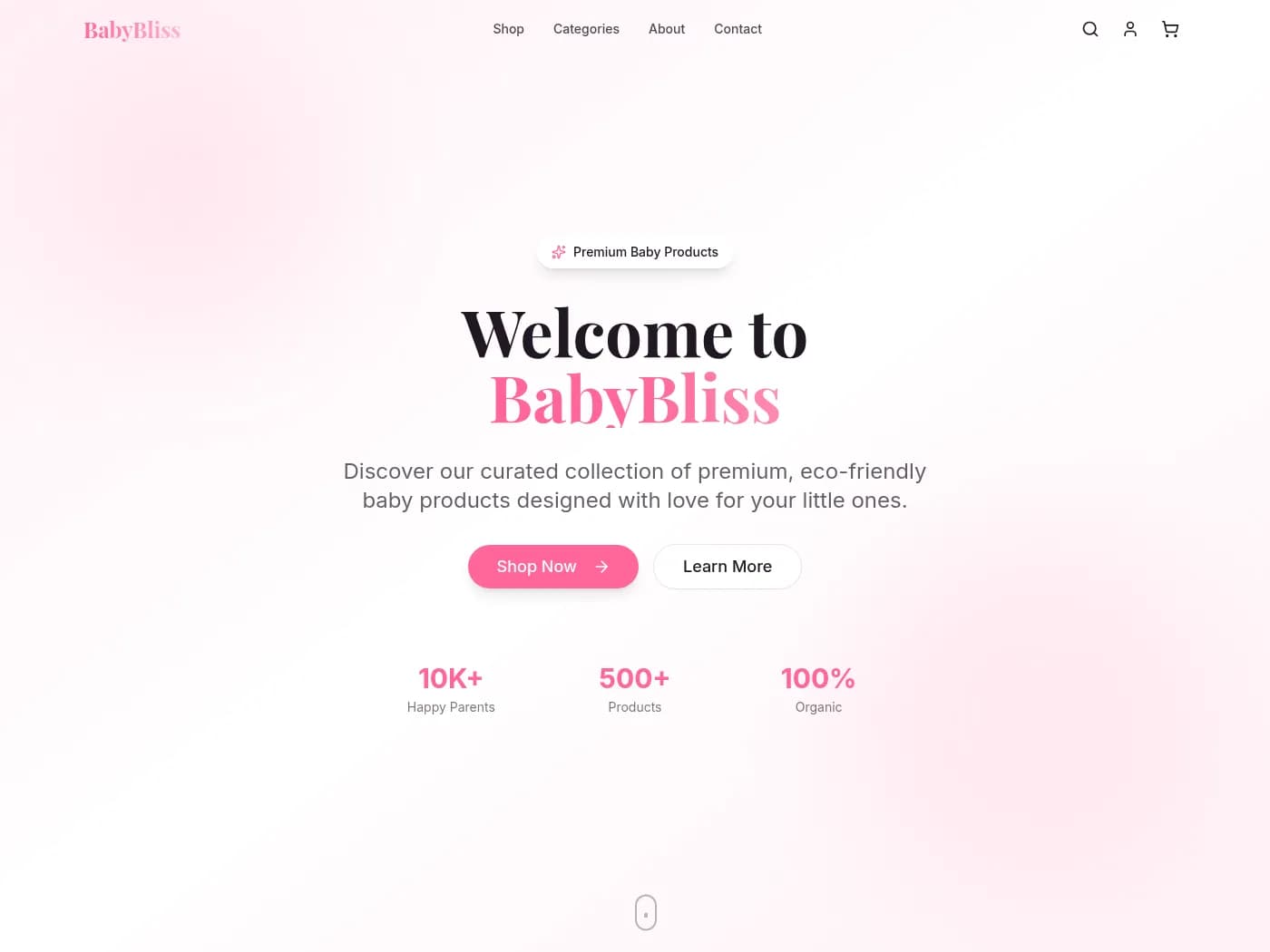 Modern Sleek Shopify Baby Store Website