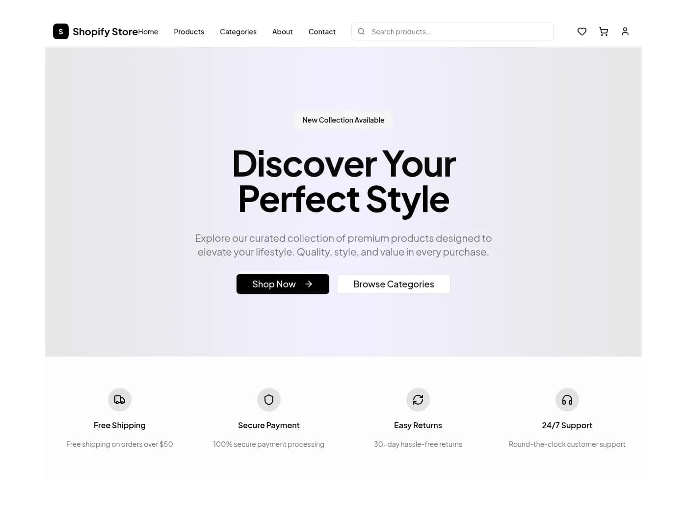 Shopify E-commerce Storefront