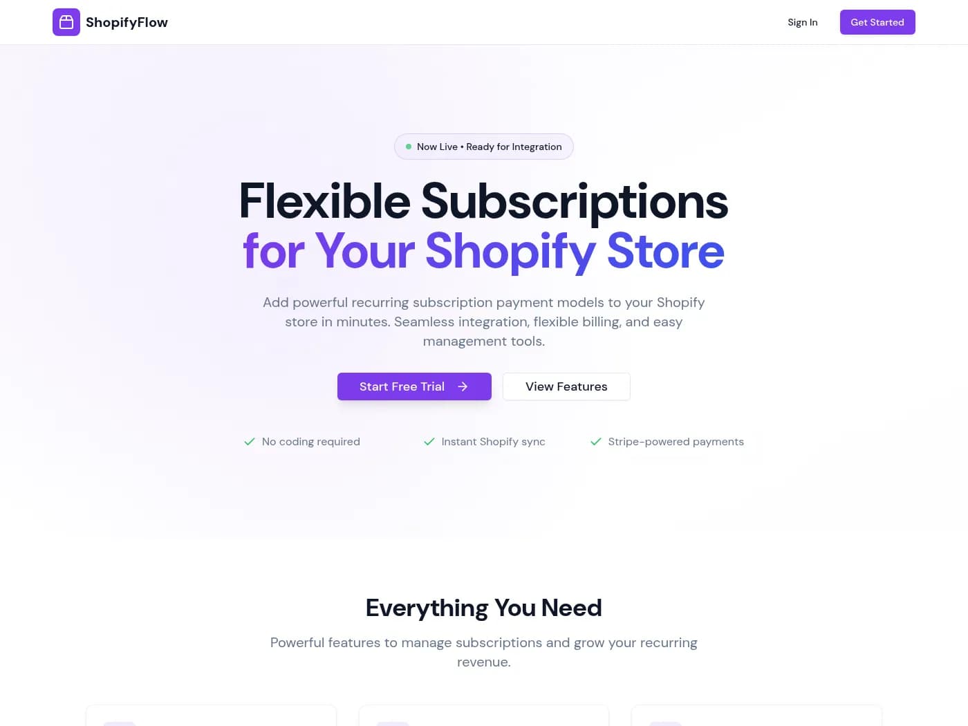 Shopify Subscription Model Integration