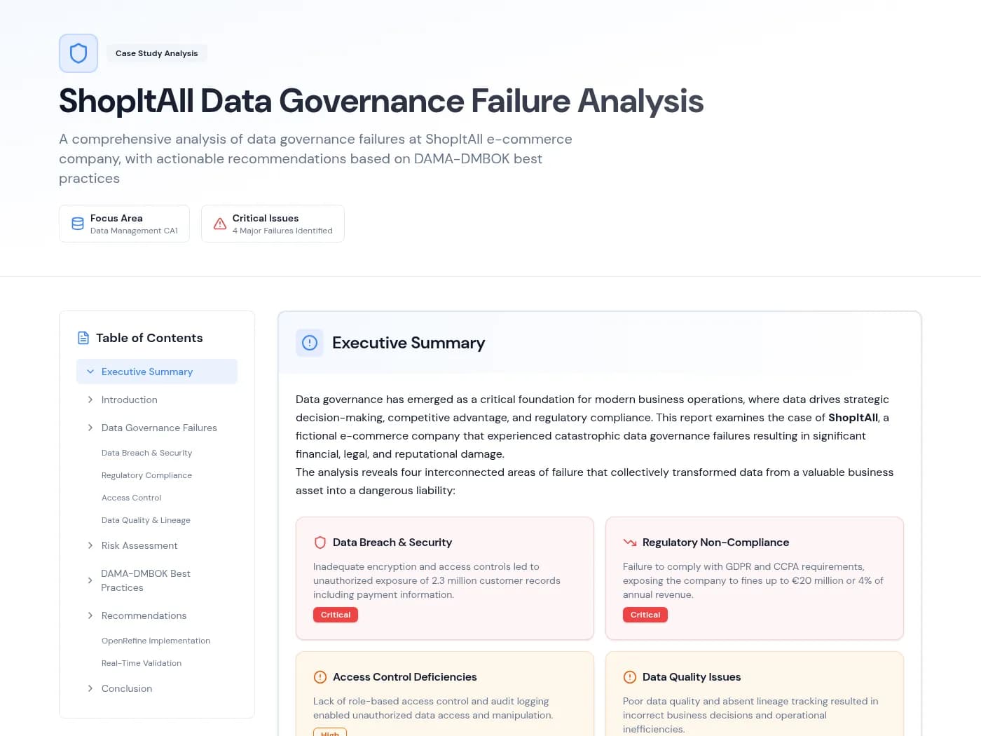 ShopItAll Data Governance Failure Analysis & Improvement Report