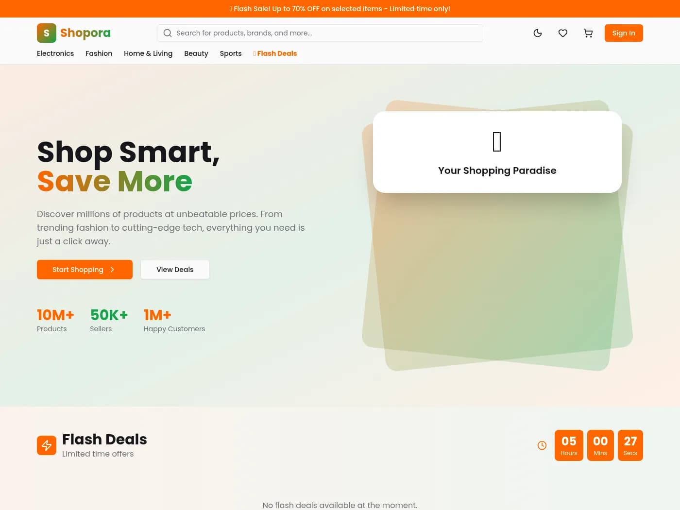 Shopora: Modern E-commerce Platform for Buyers and Sellers