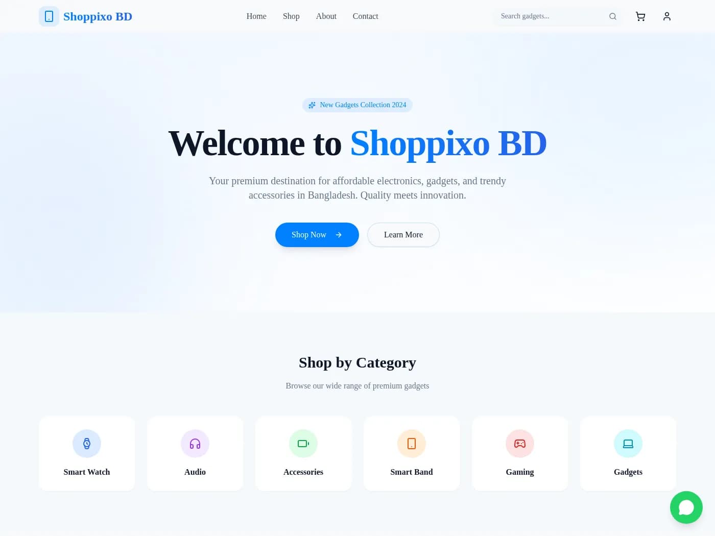 Shoppixo BD – Modern Gadget E-commerce Website