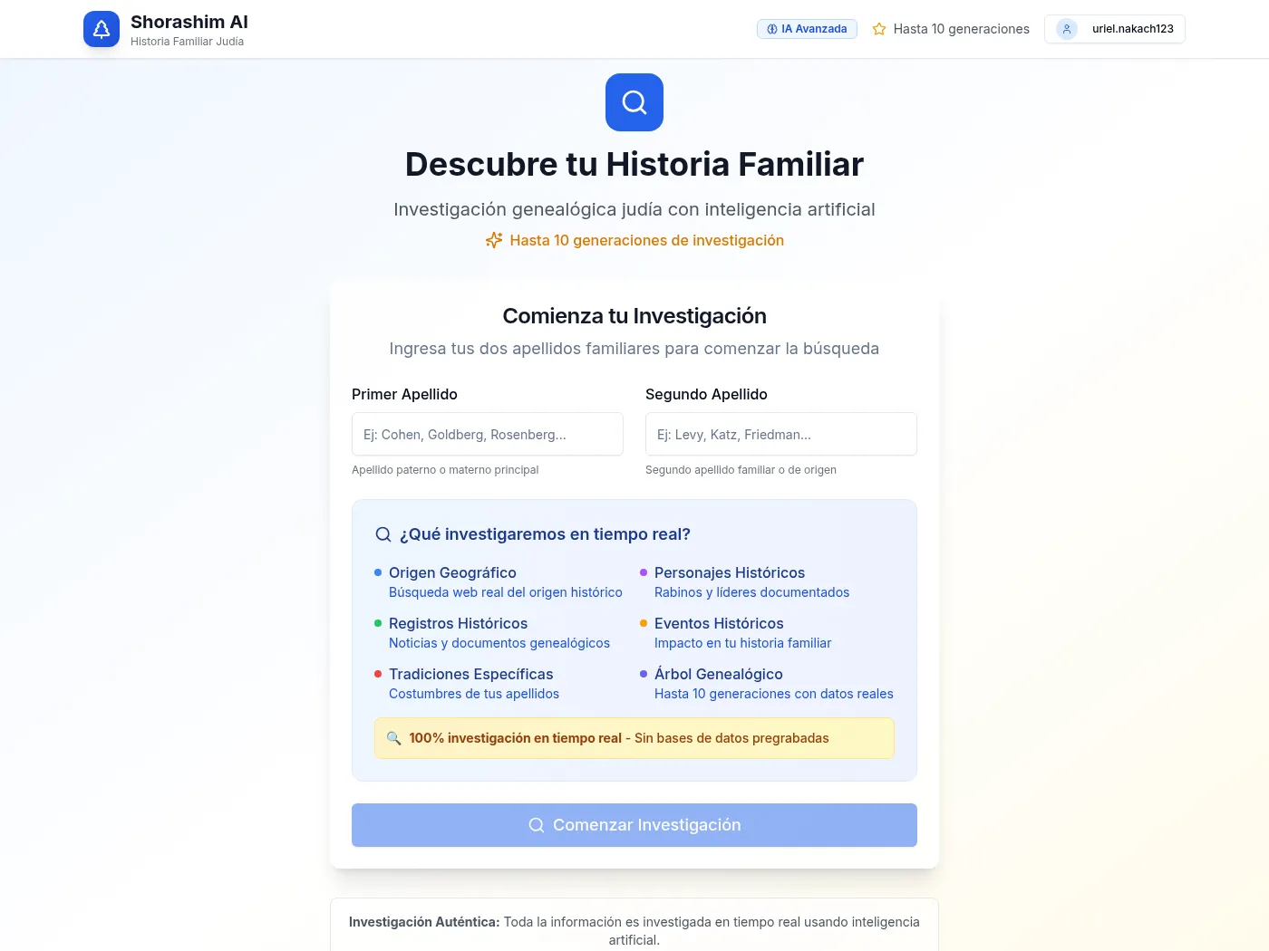 Shorashim AI: Descubre tu Historia Familiar Judía