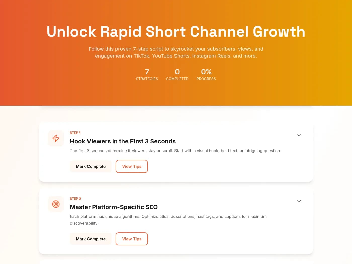 Short Channel Growth Script