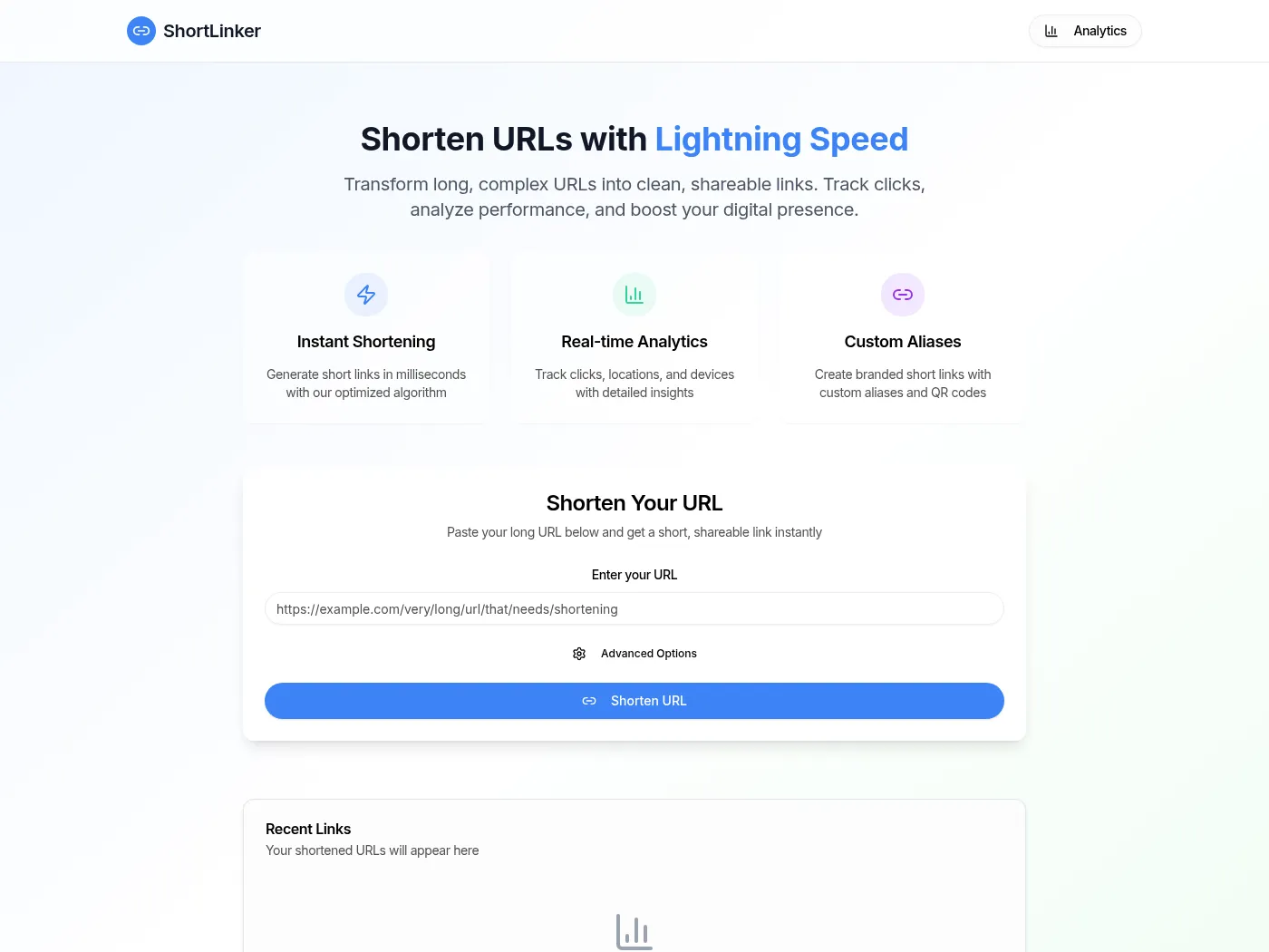 ShortLinker: Modern URL Shortener Web App