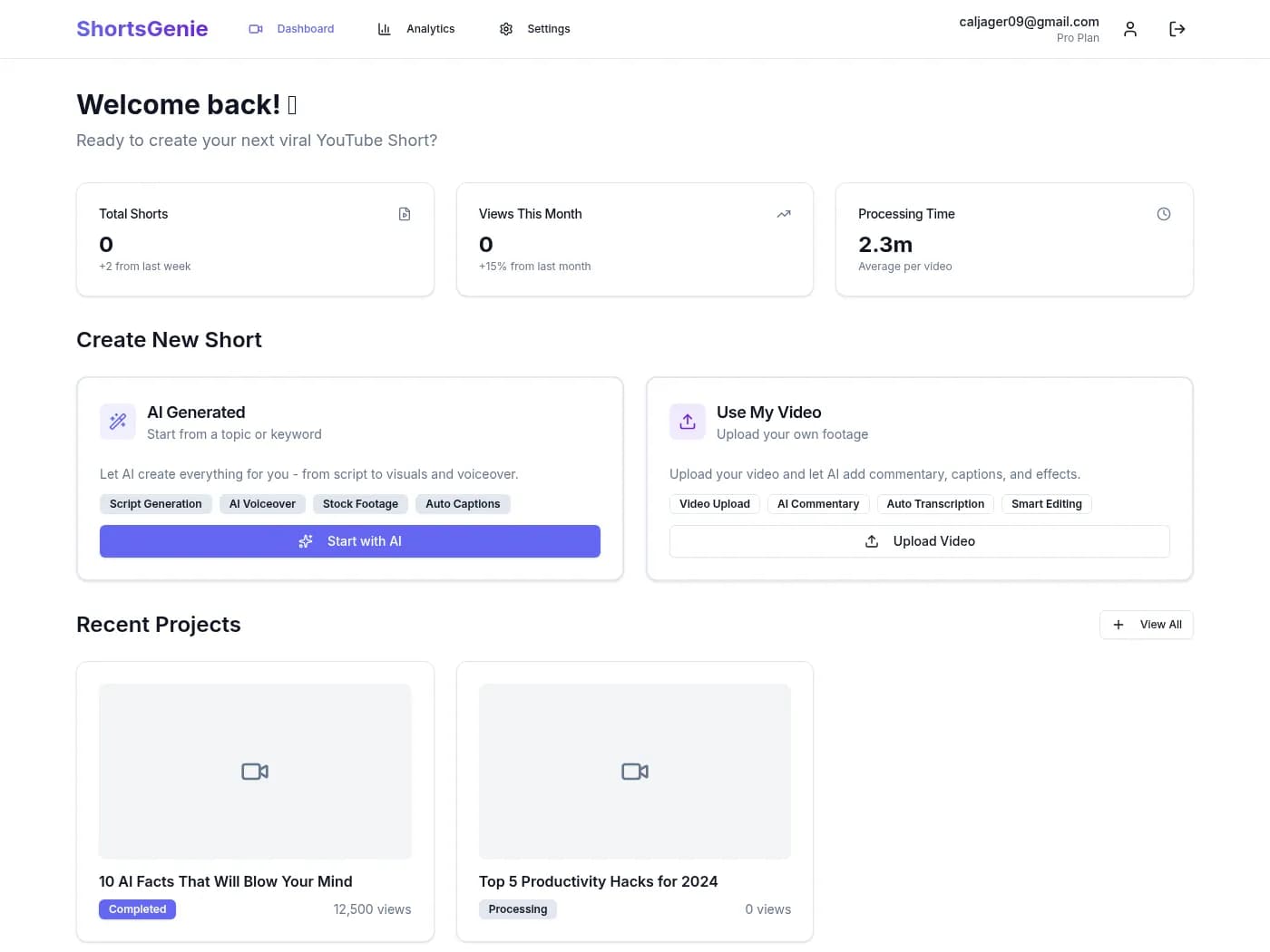 ShortsGenie: AI-Based YouTube Shorts Creation Platform
