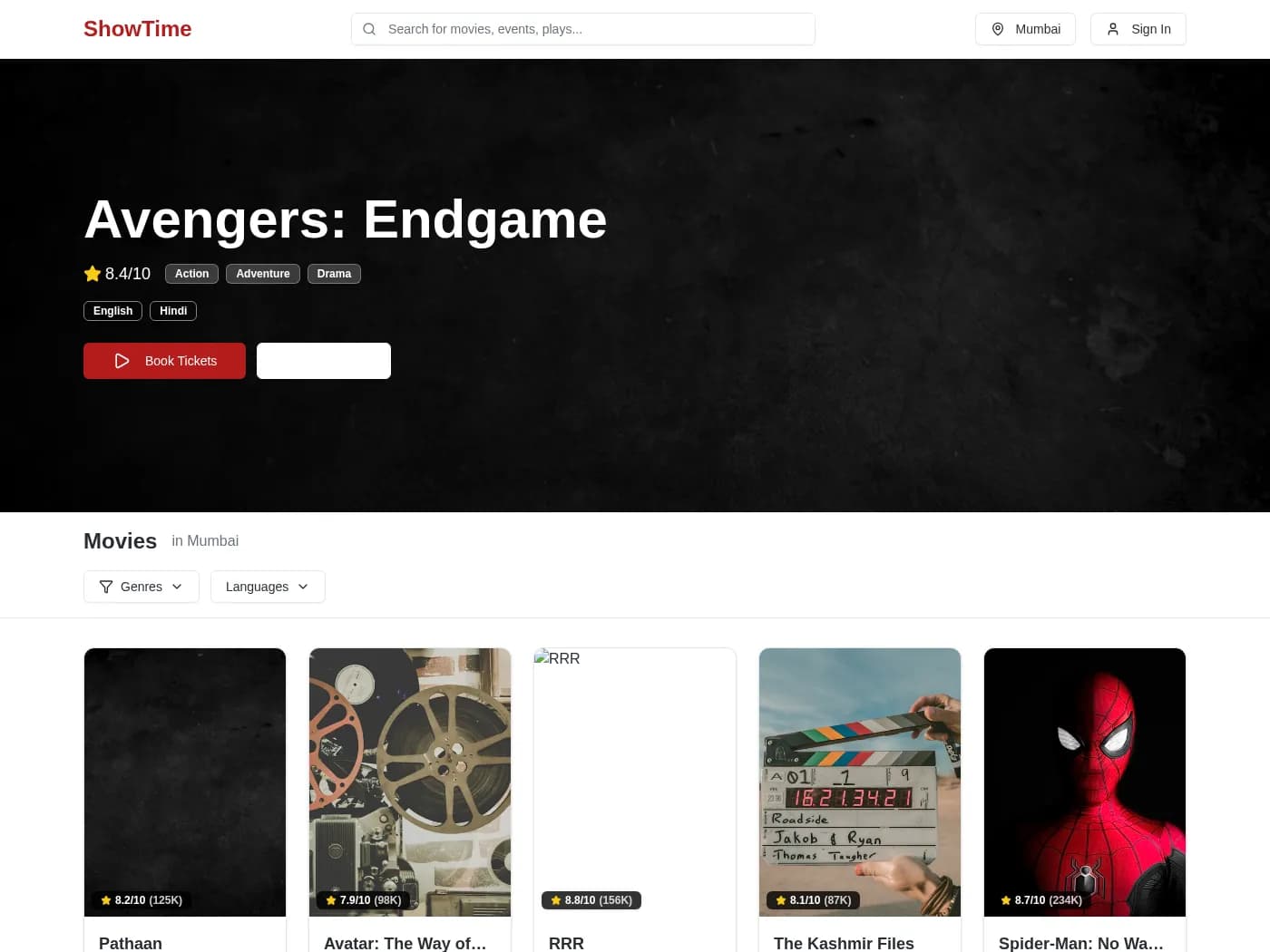 ShowTime: Seamless Event Ticket Booking App