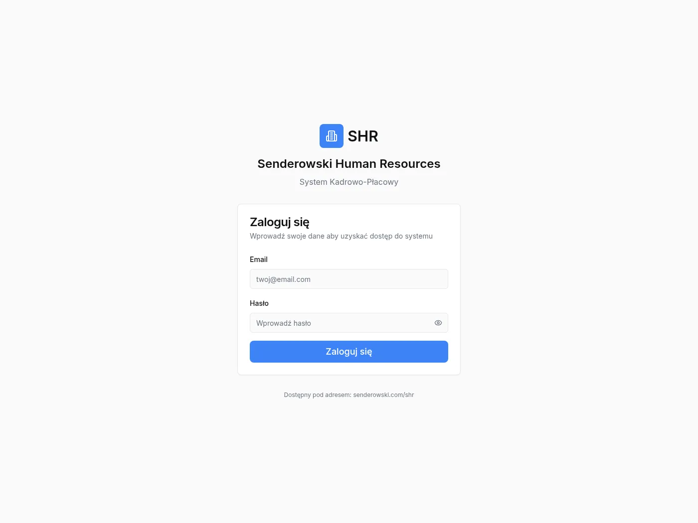 Senderowski Human Resources (SHR) – Multi-Tenant Kadrowo-Płacowy System