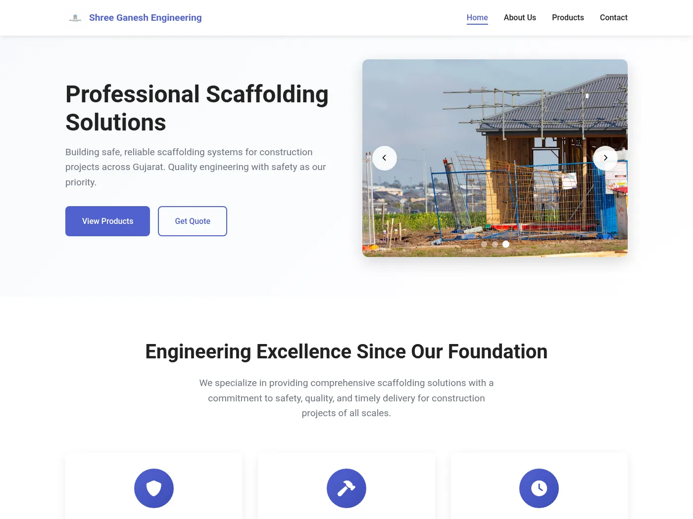 Shree Ganesh Engineering - Professional Multi-Page Scaffolding Company Website
