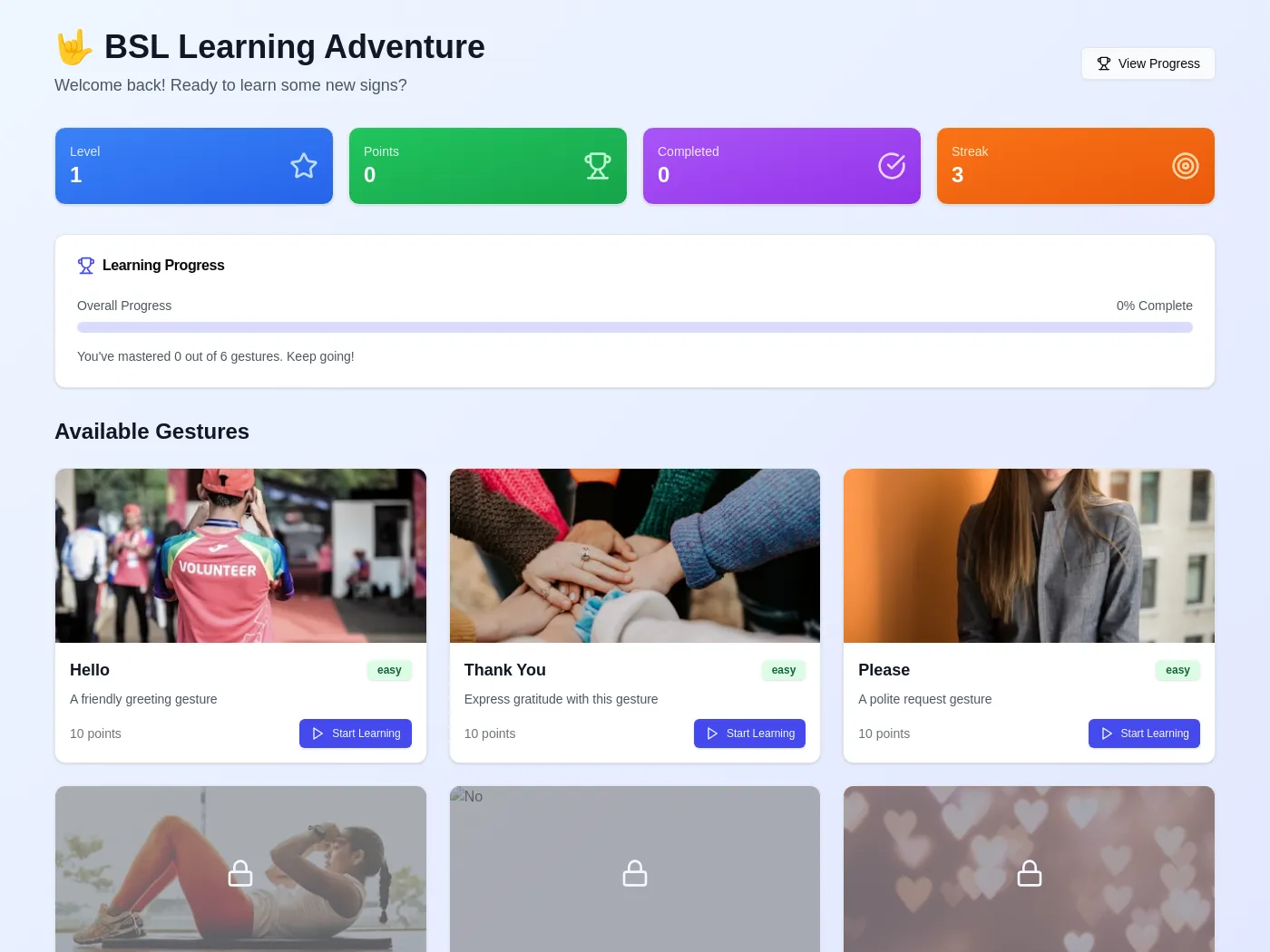 Sign Language Learning and Detection Web App for Children