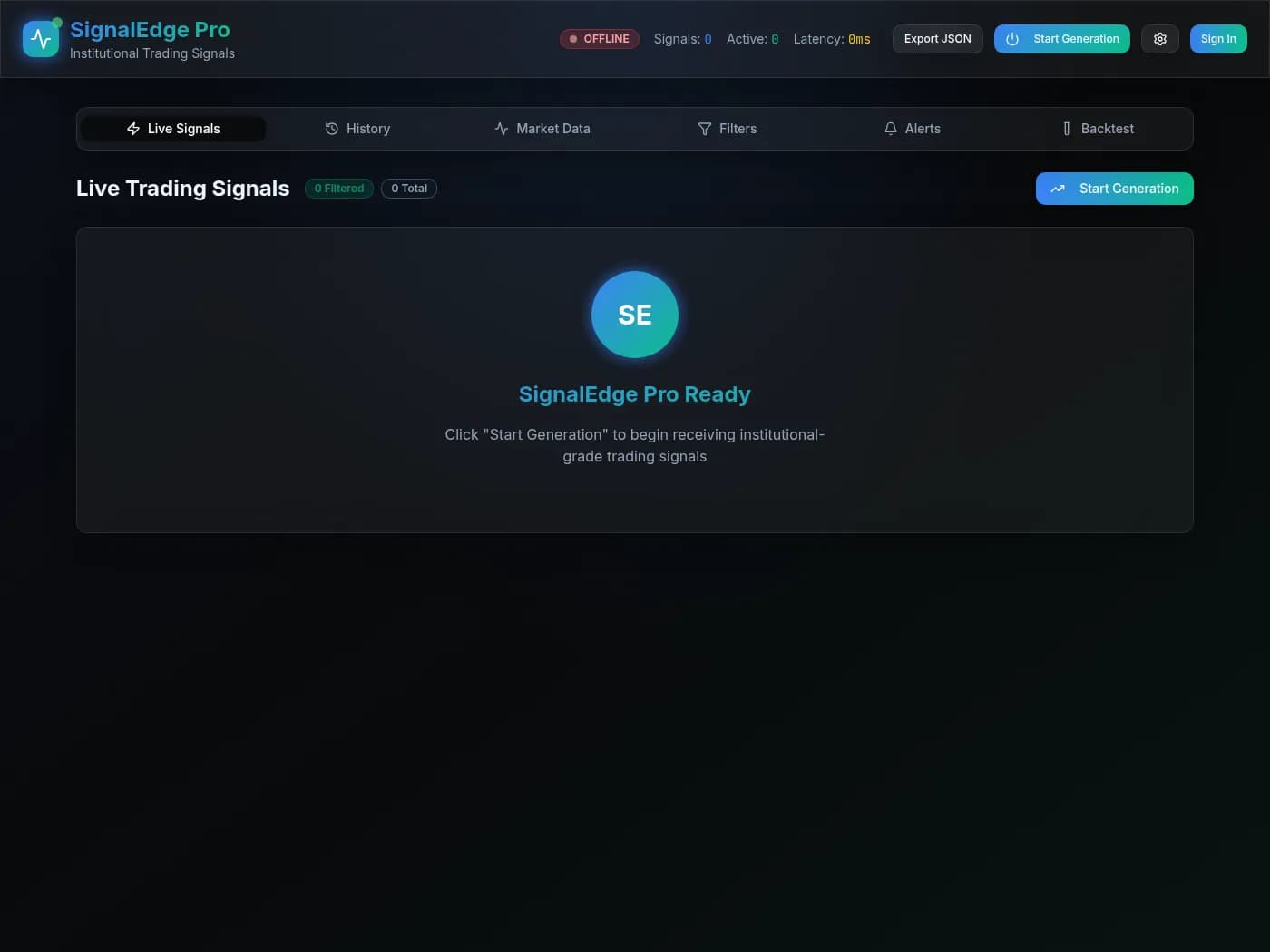 SignalEdge Pro: Institutional-Grade Real-Time Trading Signal Generator