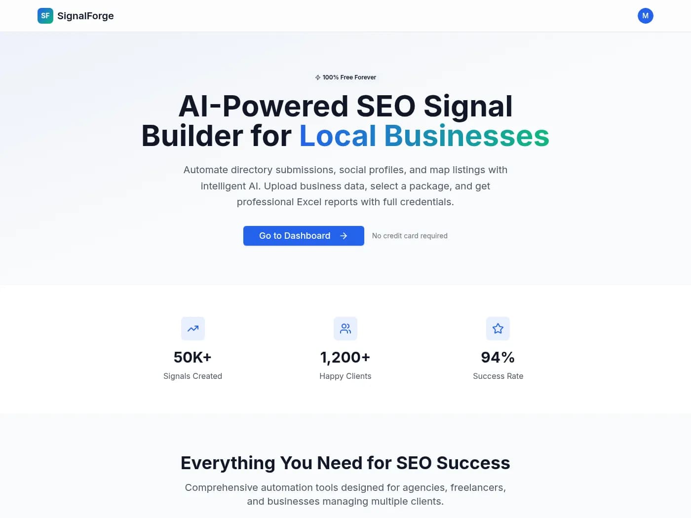 SignalForge – Free AI-Powered SEO Signal Builder