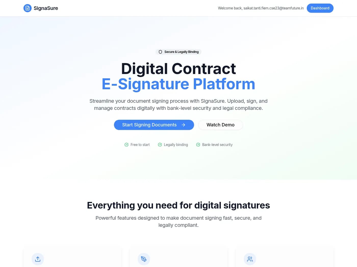 SignaSure: Digital Contract E-Signature Platform