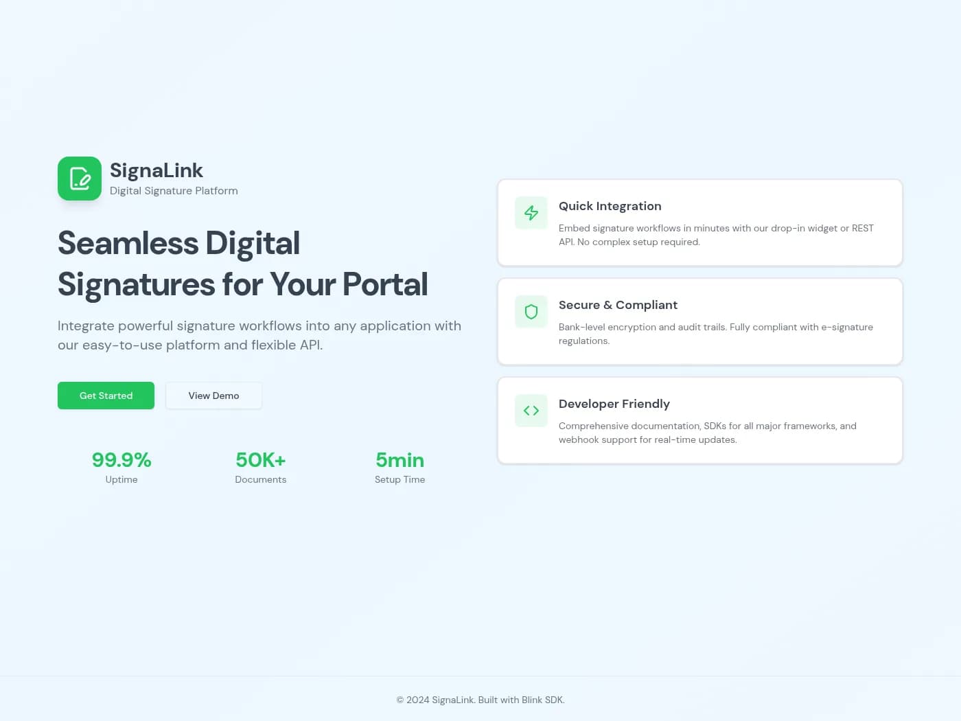 SignaLink: Seamless Digital Signature Platform for Portals