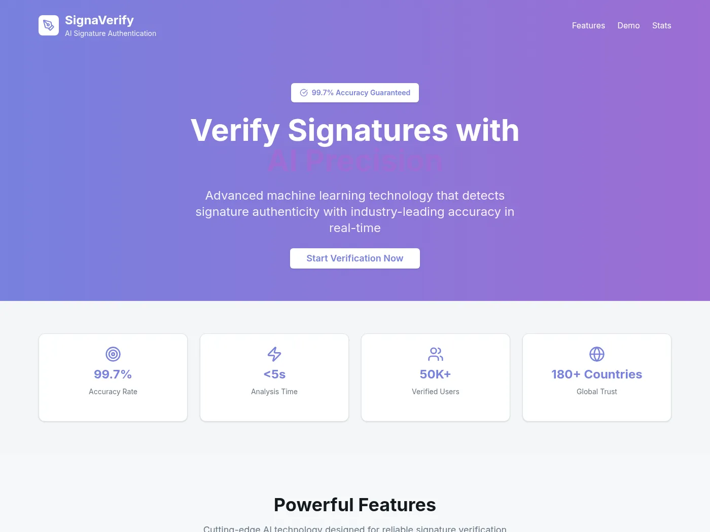 SignaVerify - Advanced AI Signature Authentication Platform