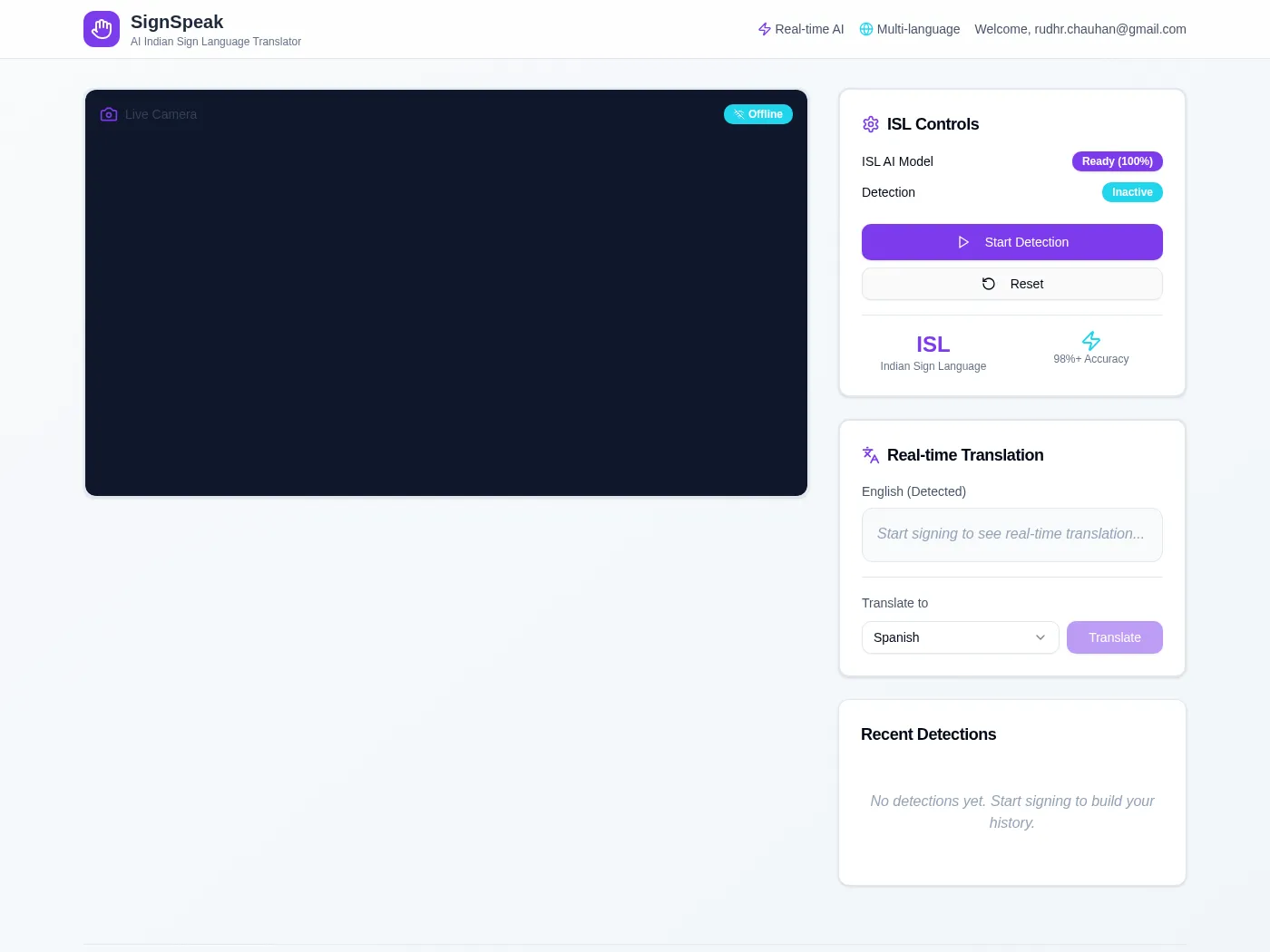 SignSpeak: Real-Time AI Sign Language Translator Website