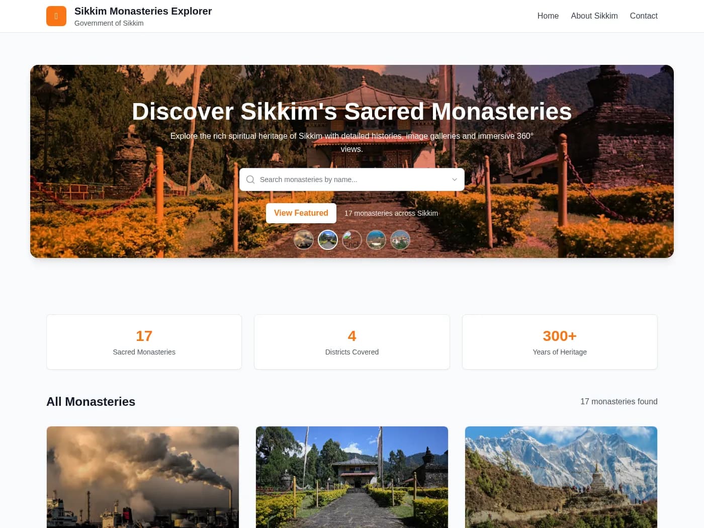 Sikkim Monasteries Explorer – Discover & Learn About Every Monastery in Sikkim