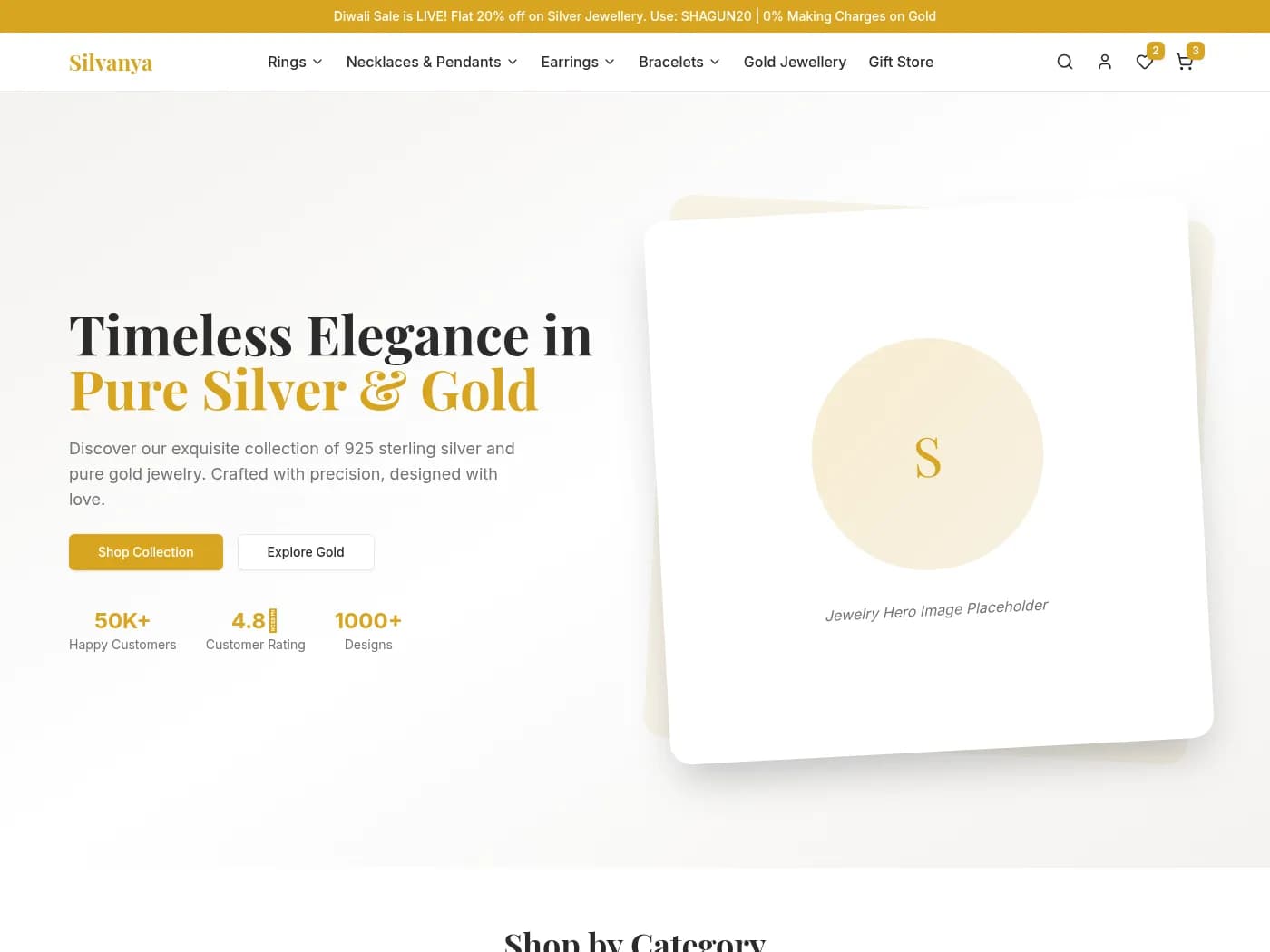 Silvanya Shopify Storefront: Giva-Inspired UX & Feature Replication