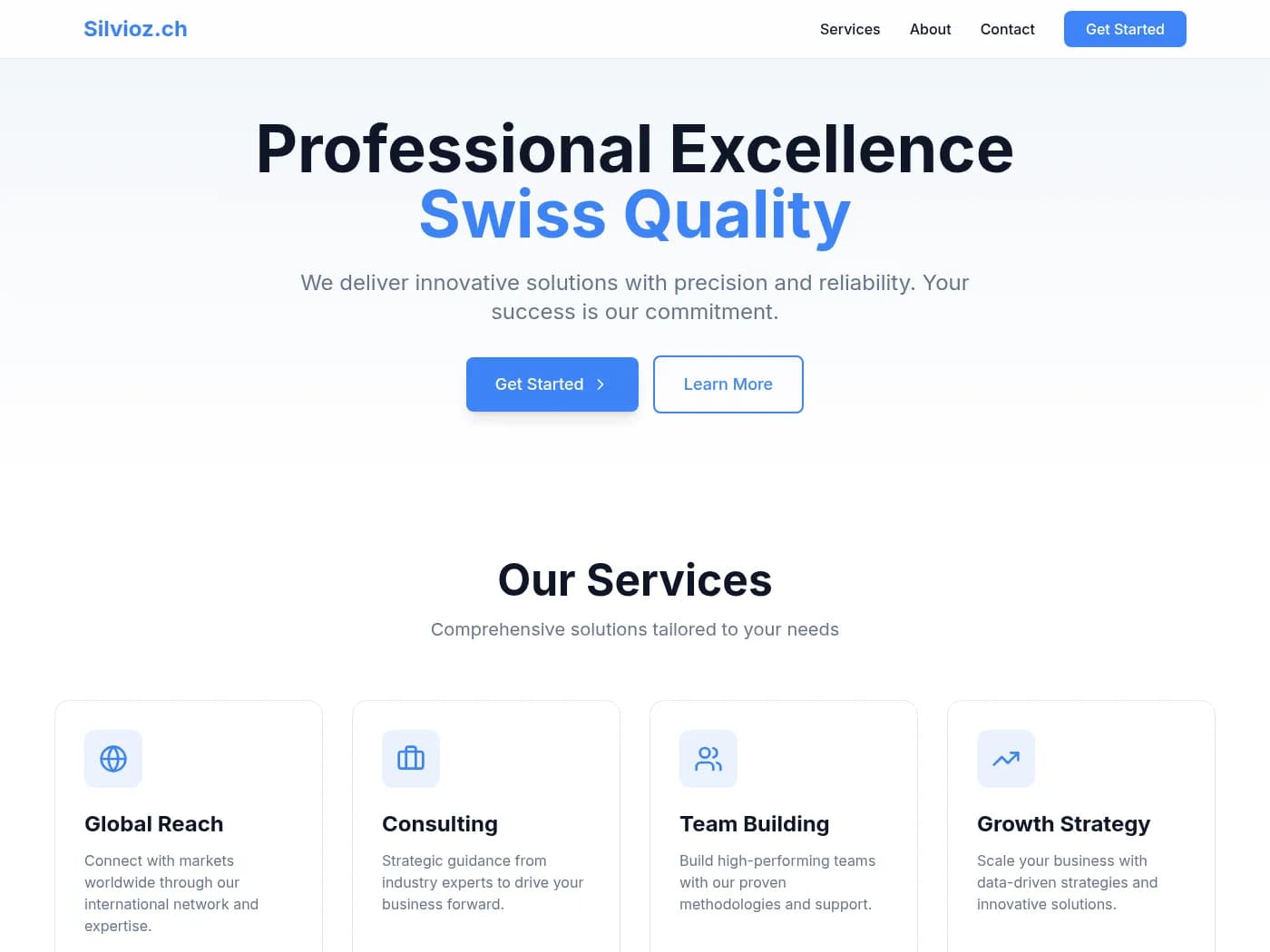 Silvioz.ch Homepage Landing Page