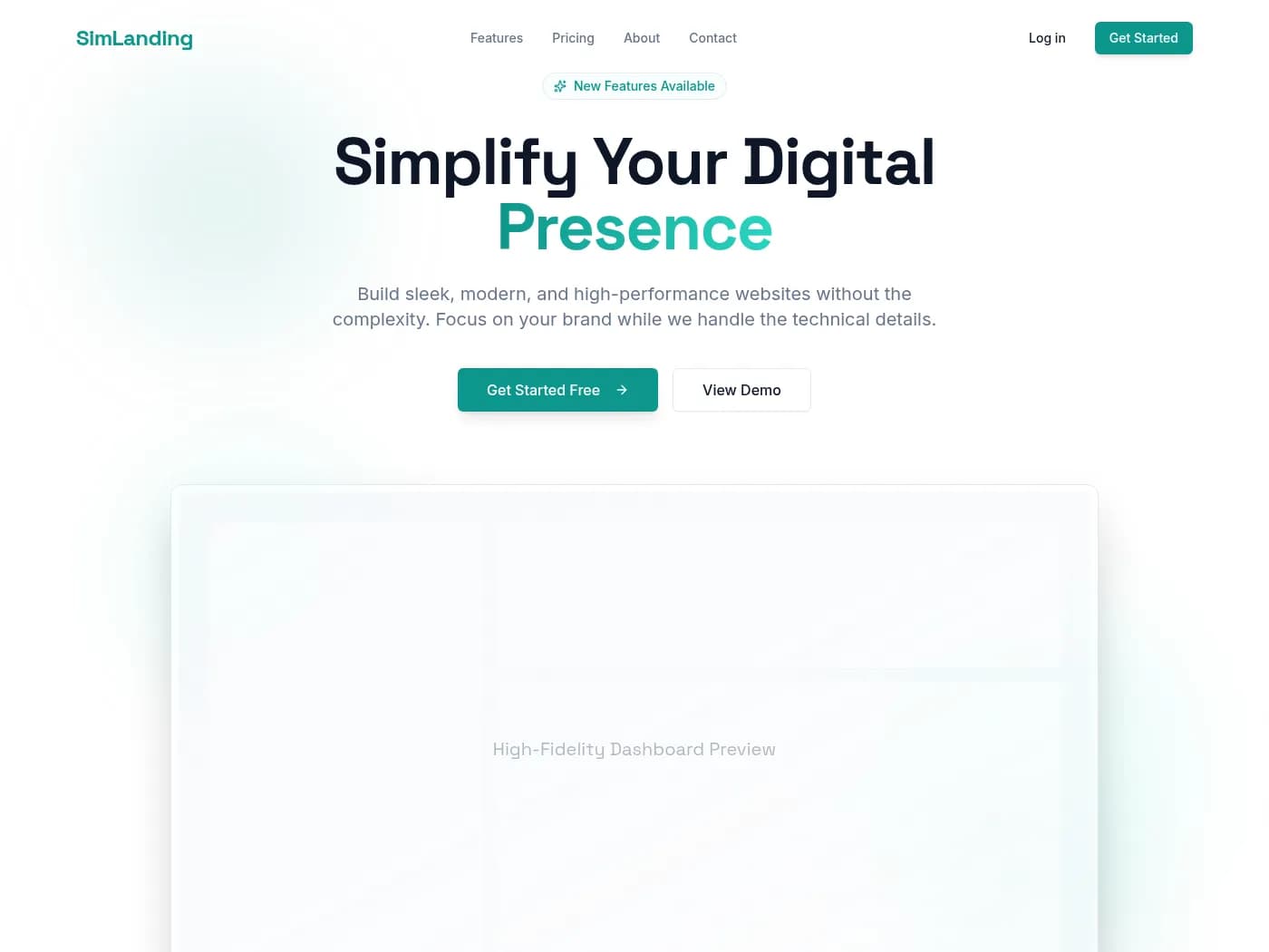 SimLanding Page