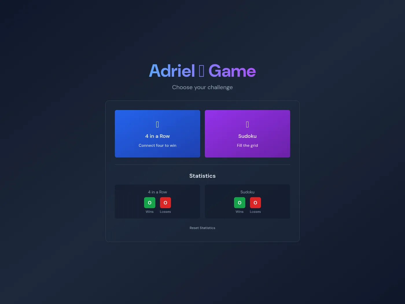 Simple 4 in a Row Game