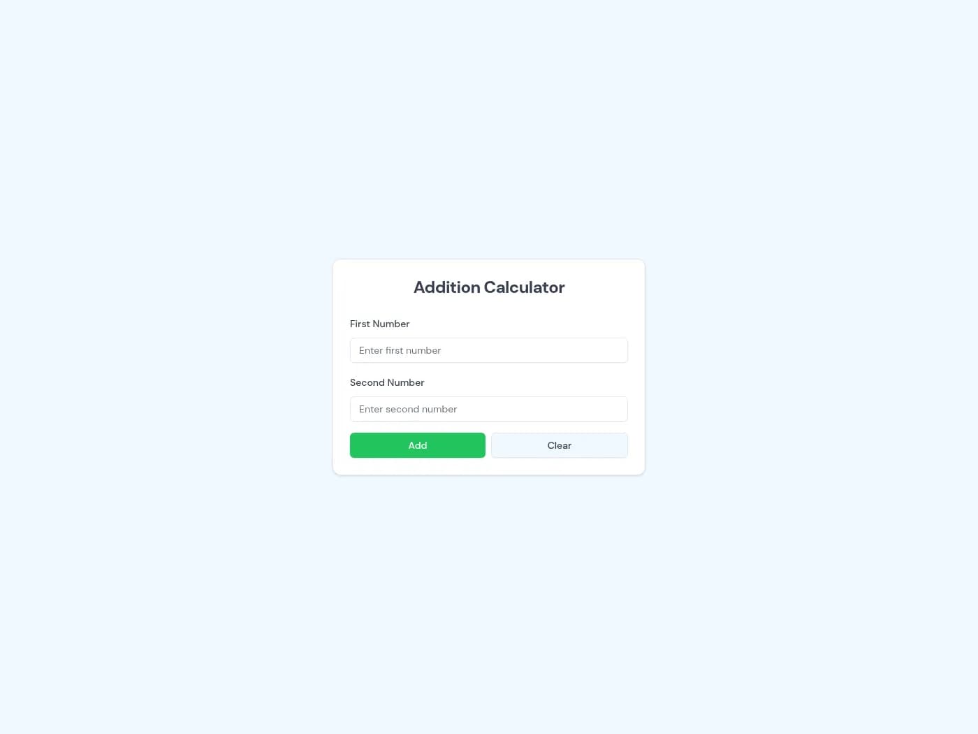 Simple Addition Calculator