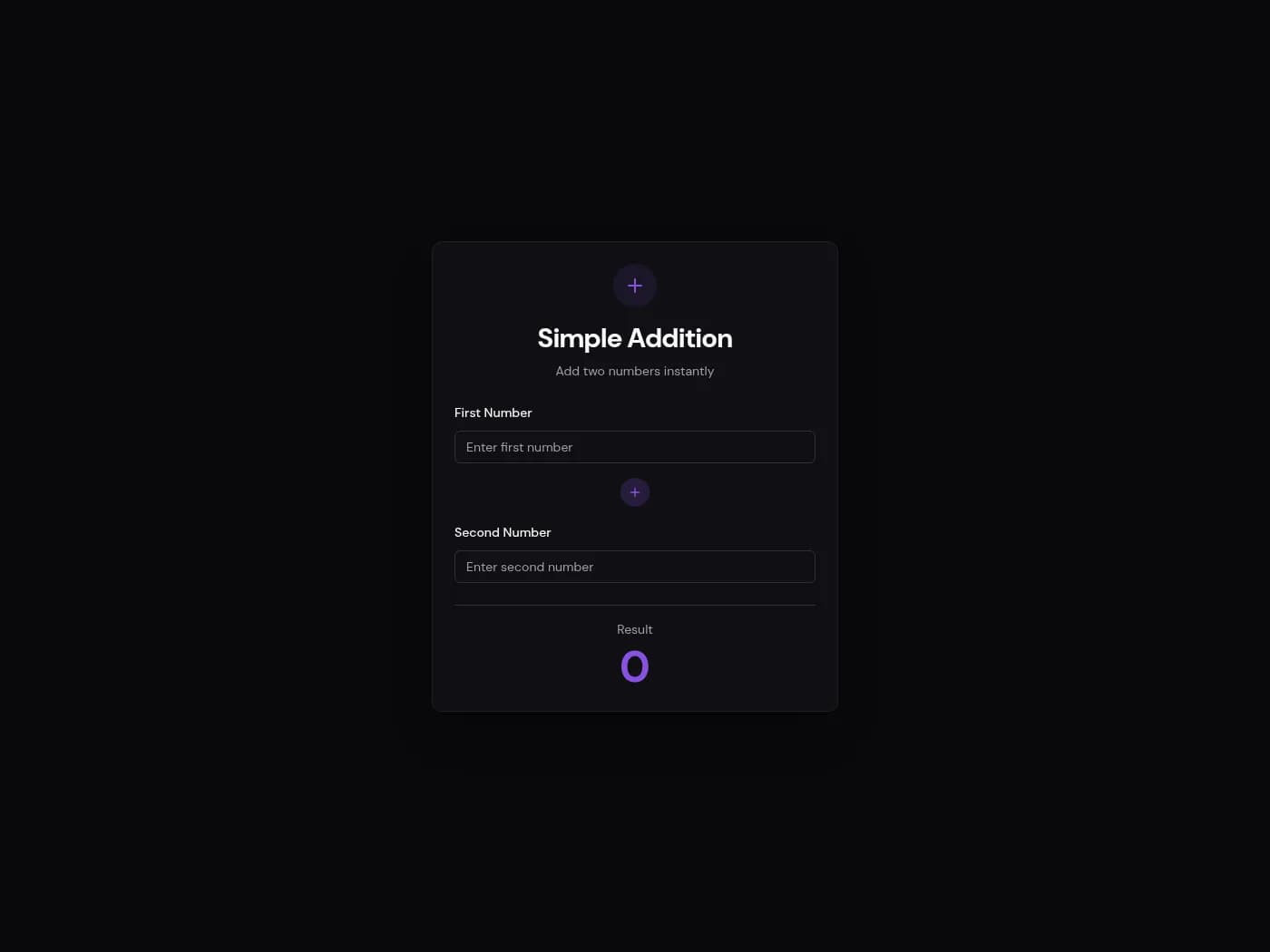 Simple Web App for Adding Two Numbers