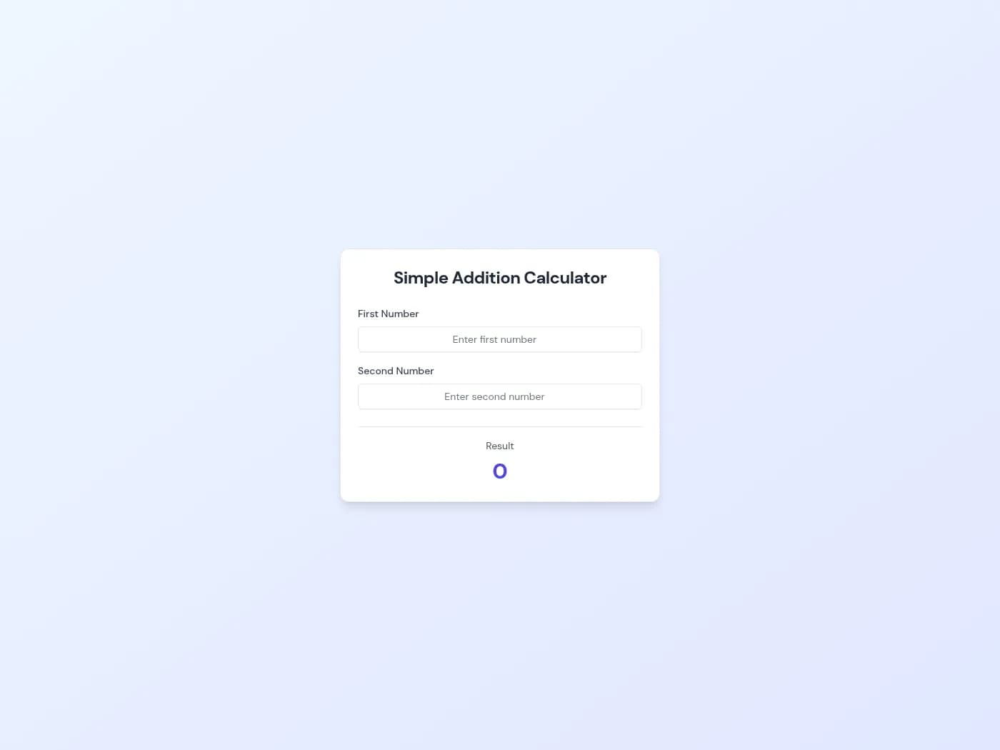 Simple Addition Web App