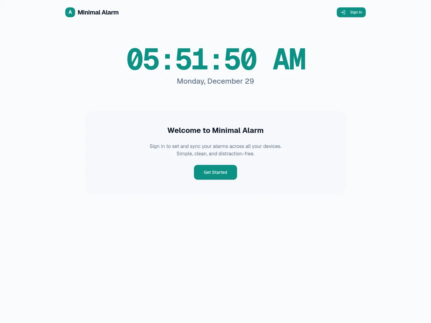 Minimal Alarm App