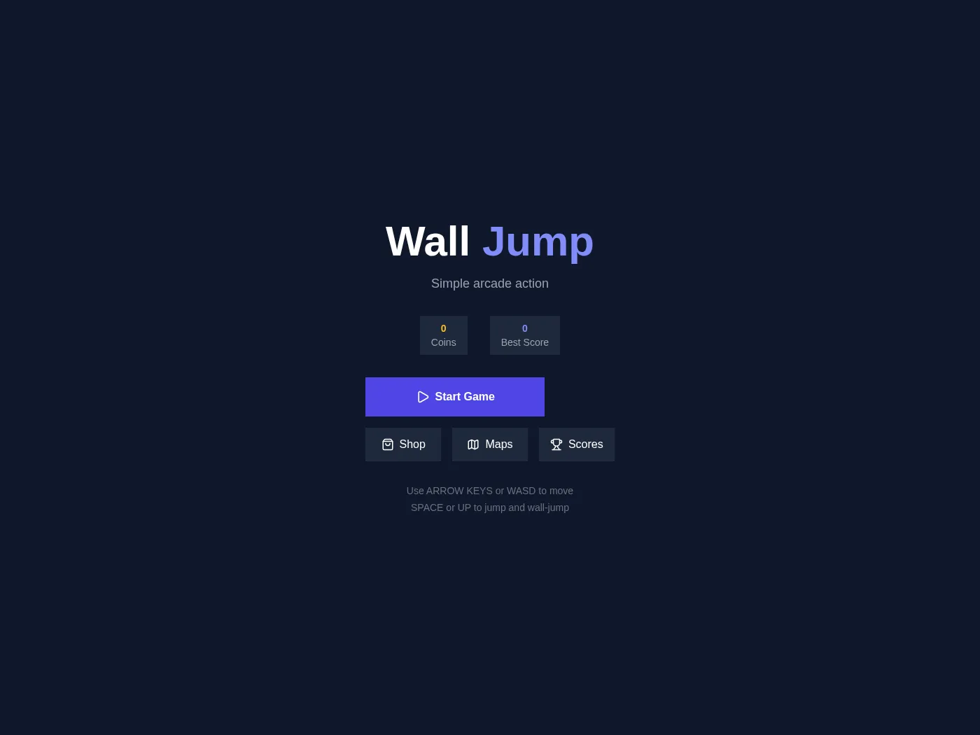 Simple Arcade Game with Skins, Coins, Maps & Highscore