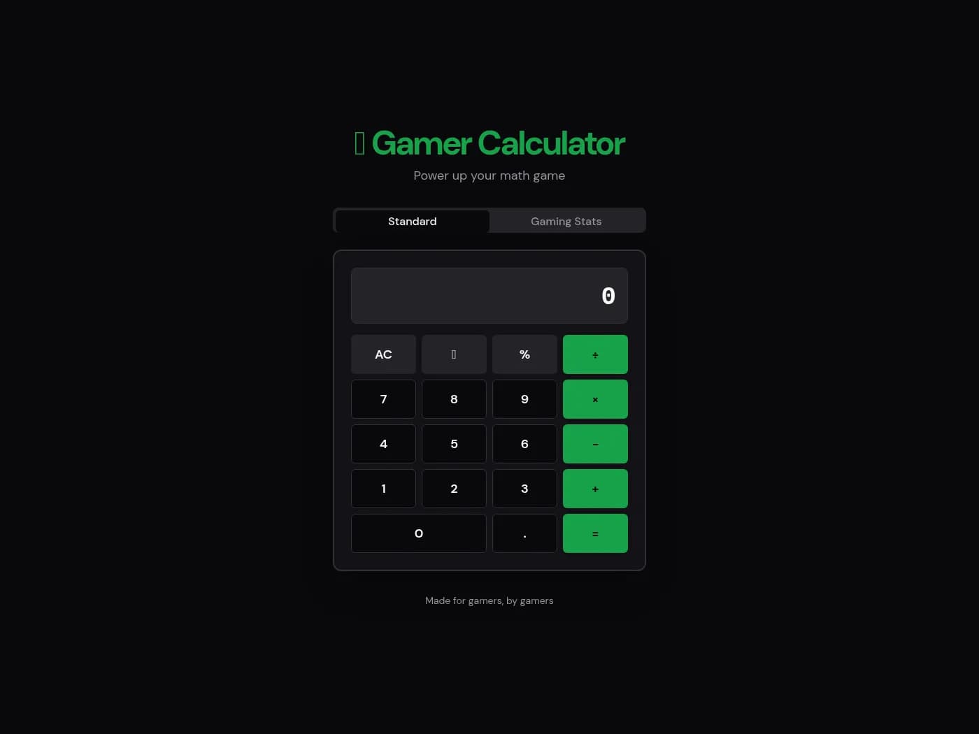 Simple Gamer Calculator
