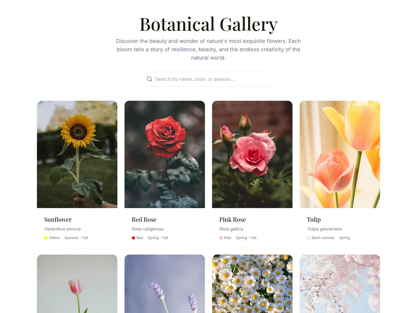Simple Flower Gallery Site