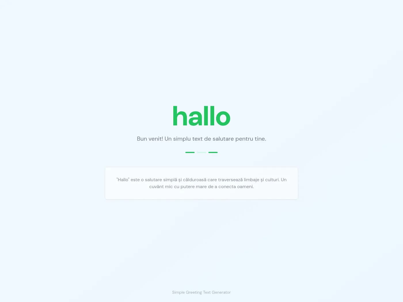 Simple Greeting Text Generator