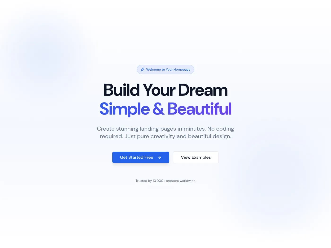 Simple Home Page Builder
