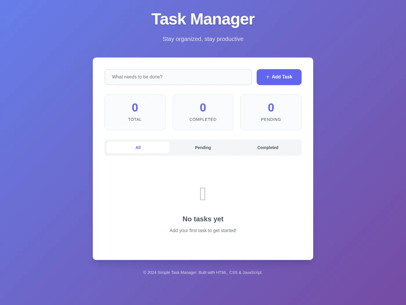 Simple HTML, JS, and CSS Web App Starter