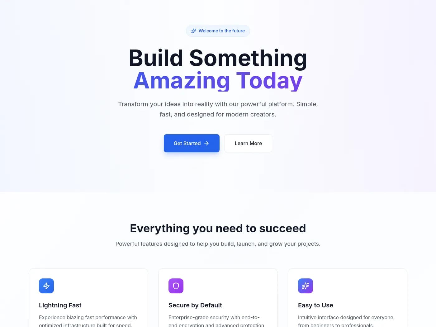 Simple HTML Landing Page