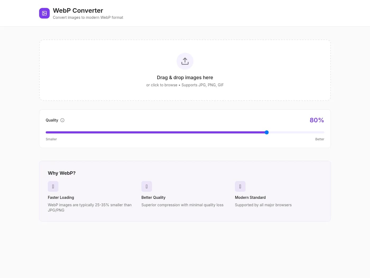 Simple Image to WebP Converter